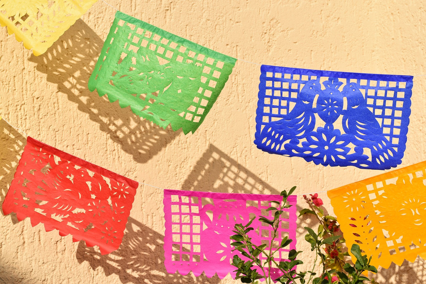 Mexican Papel Picado Tissue Paper Bunting | 5 meter (16ft) Garland wit